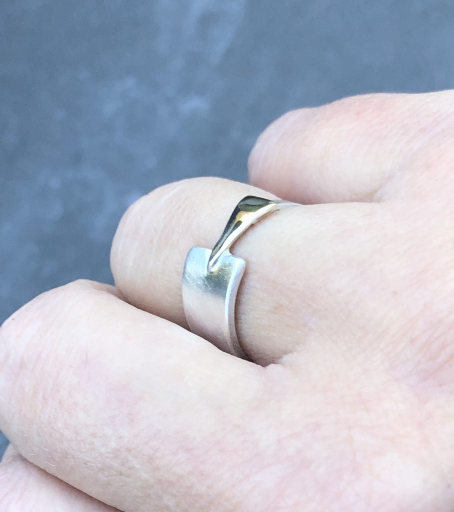 Arrow Ring, Gold Arrow ring, silver and gold ring, contemporary rings ...